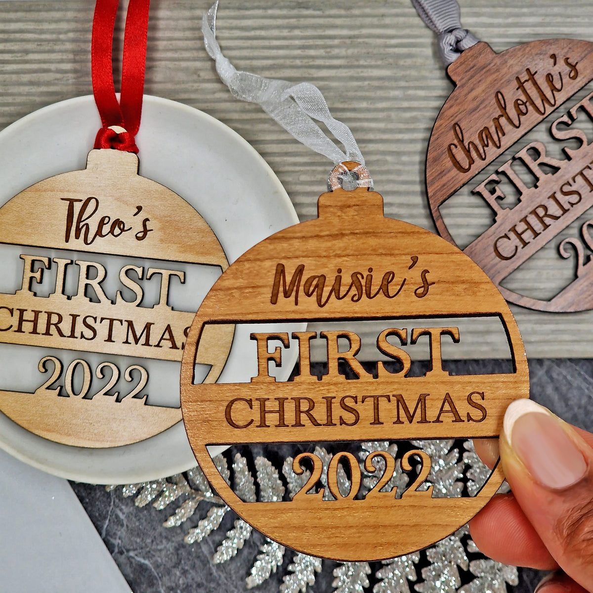 Personalised Baby's First Christmas, Baby Keepsake Bauble – Joanna Emily