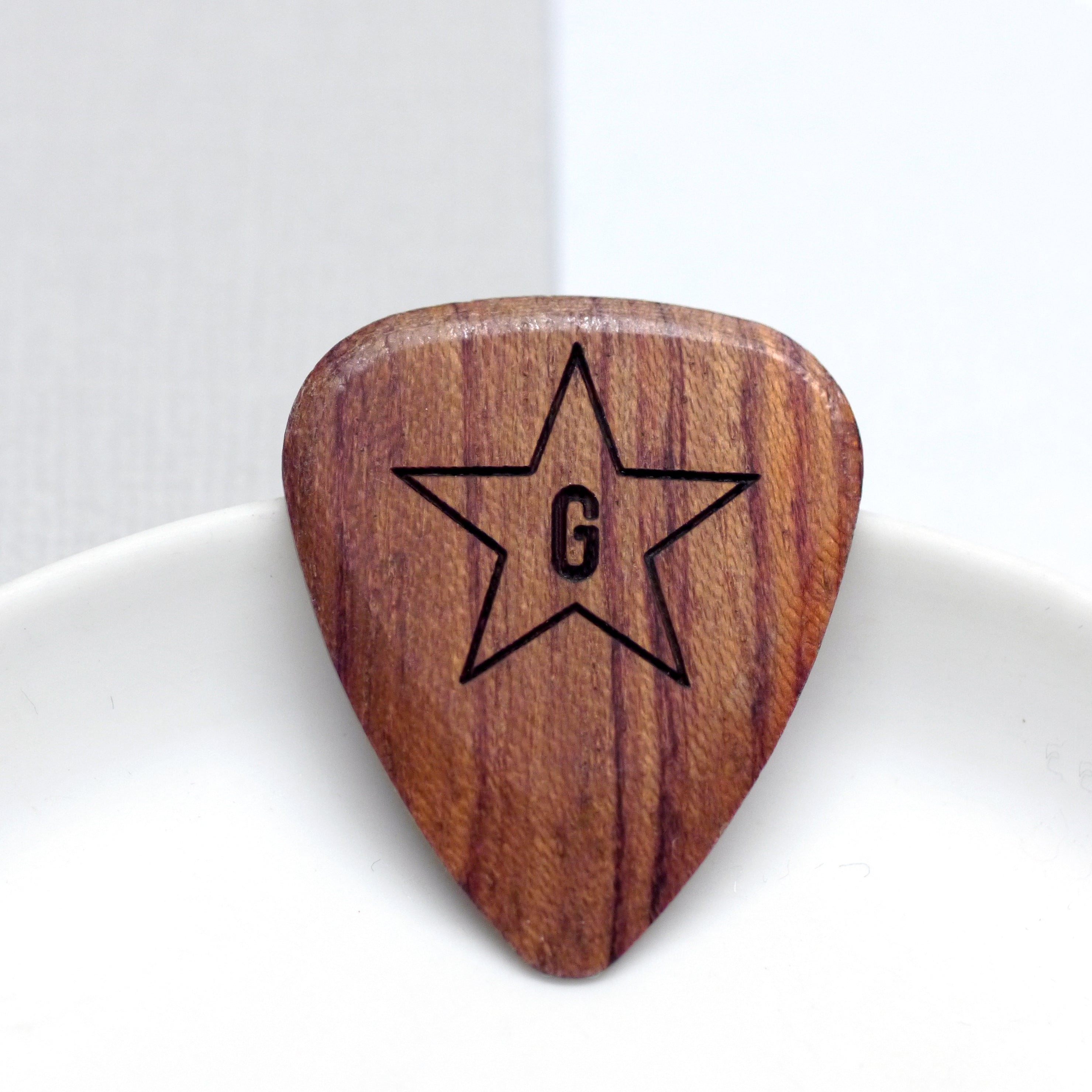 Personalised Wooden Monogram Plectrum – Joanna Emily