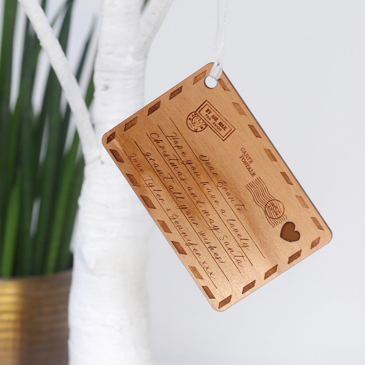 Personalised Wooden Postcard Decoration – Joanna Emily