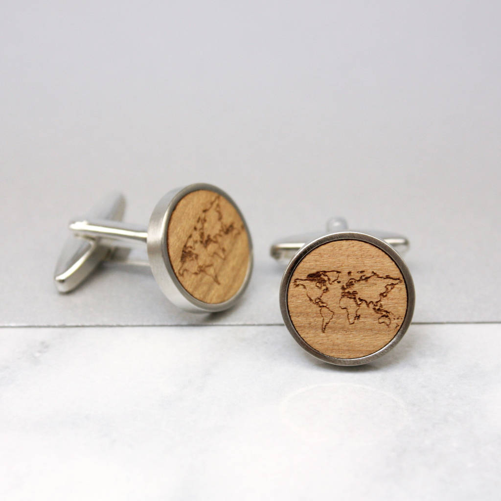Personalised World Map Cufflinks – Joanna Emily
